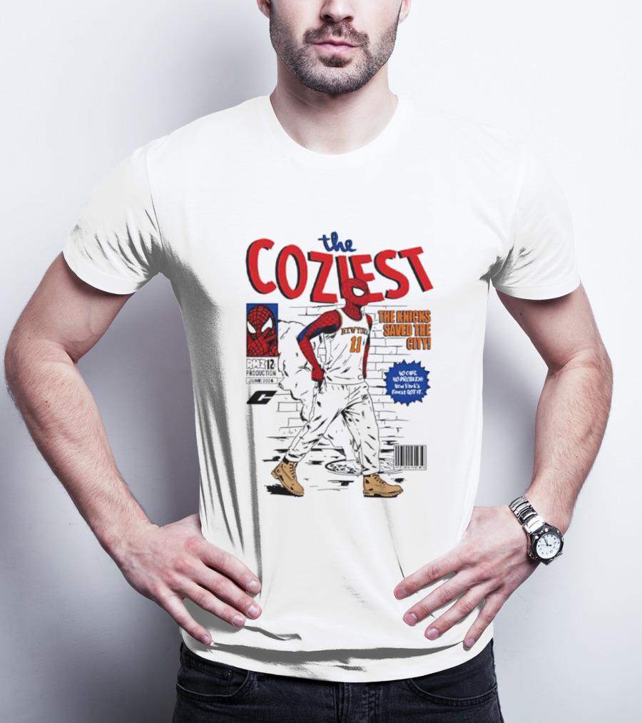 The Coziest Spider Man New York Knicks 01 The Knicks Saved The City No Cape No Problem T-Shirt