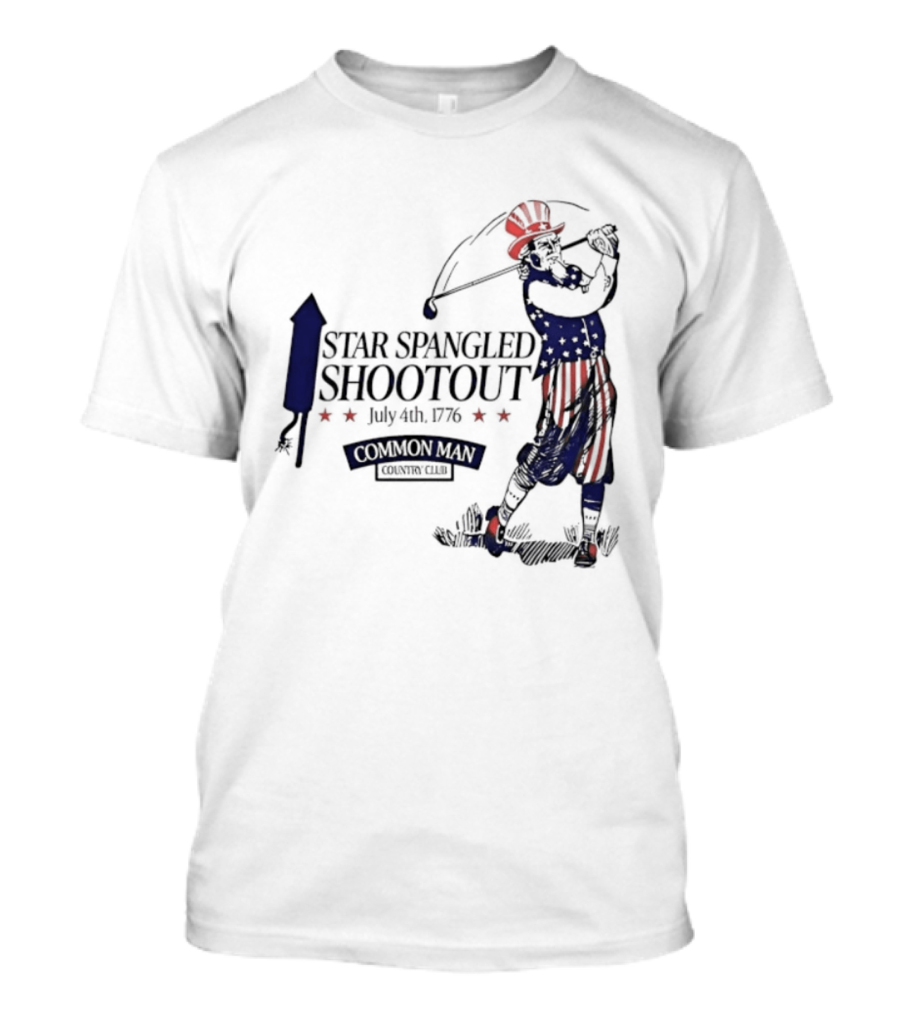 Star Spangled Shootout Common Man Country Club Patriotic Golfer T-Shirt