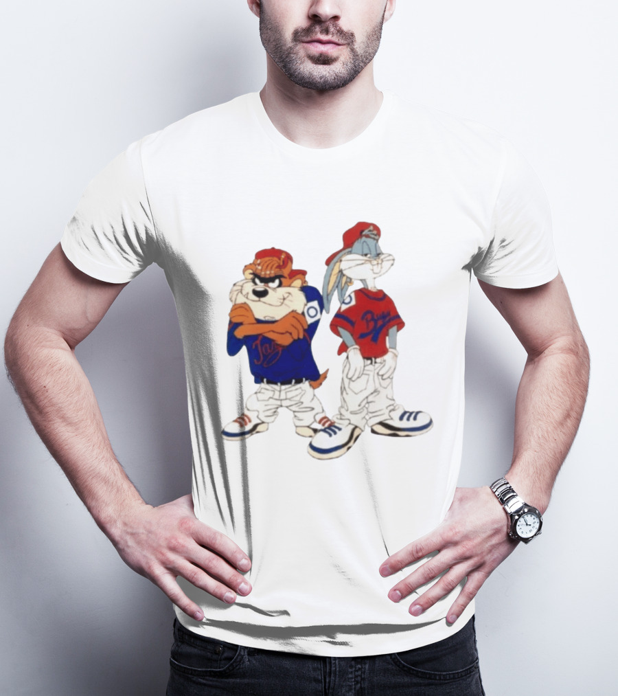 Taz Bugs Looney Tunes Baseball Style Casual Streetwear T-Shirt