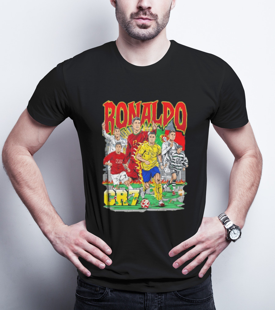 Ronaldo CR7 Football Icon In Action Sports Team Collection T-Shirt