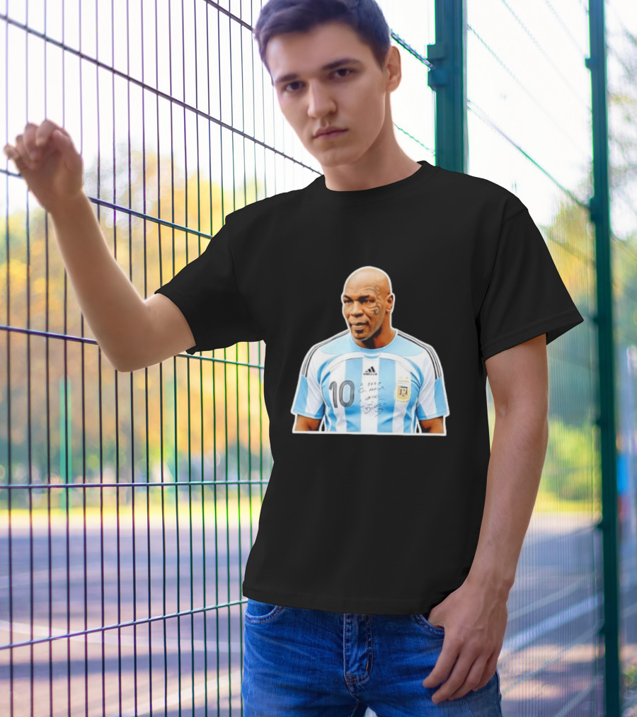 Mike Tyson Argentina National Football Team 10 A Dios Soccer Jersey T-Shirt