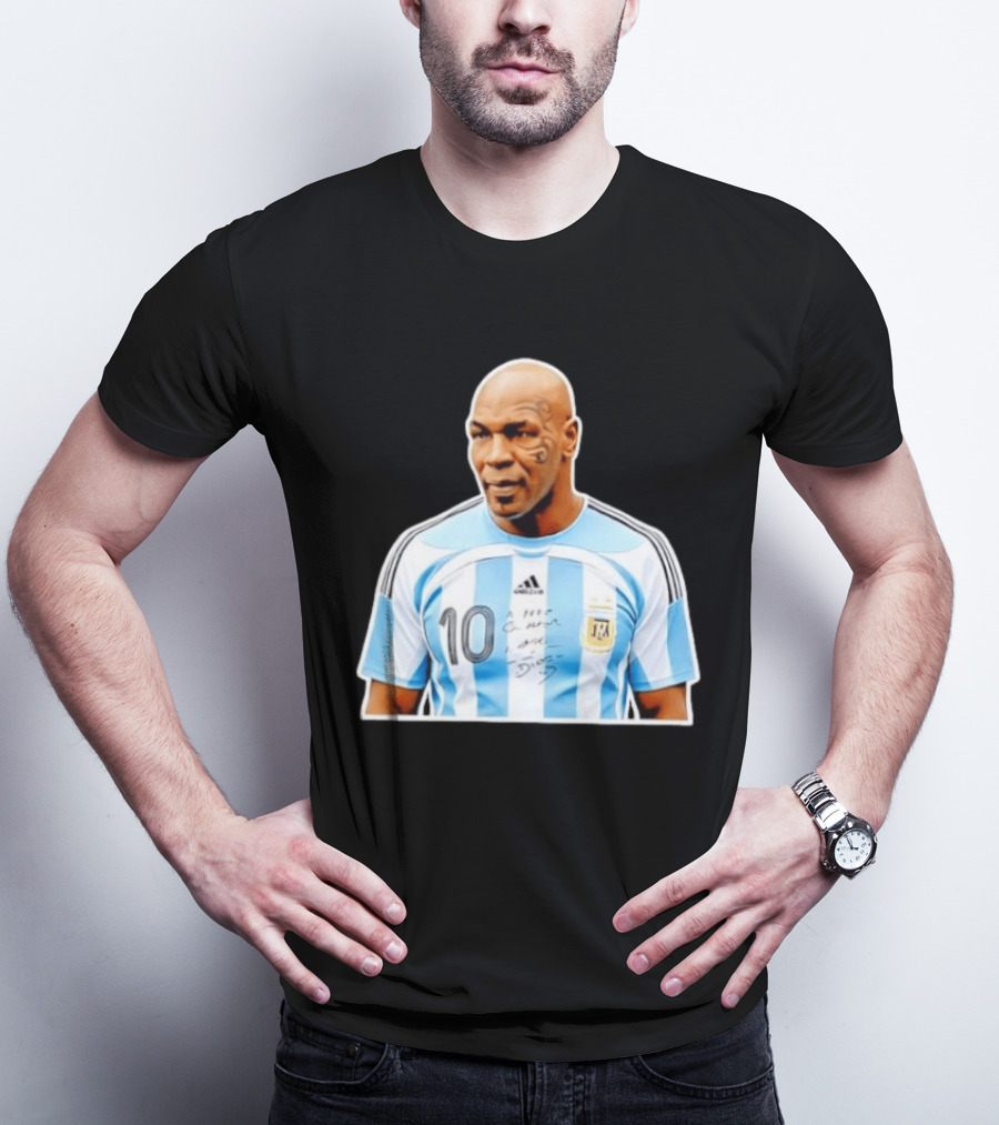 Mike Tyson Argentina National Football Team 10 A Dios Soccer Jersey T-Shirt