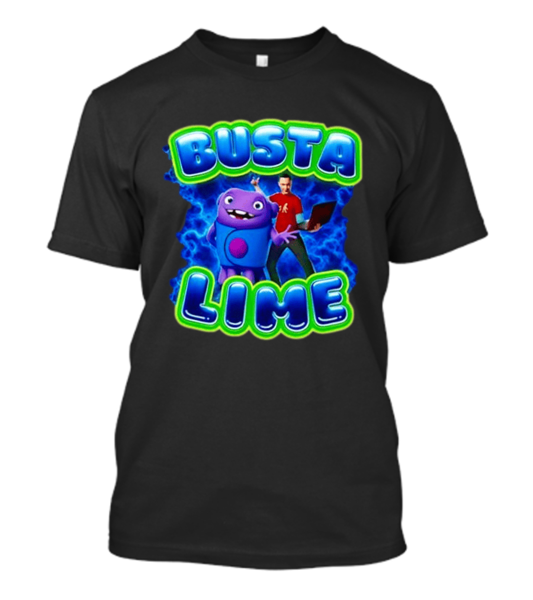 Oh Sheldon Cooper The Big Bang Theory Busta Lime Electric Blue T-Shirt