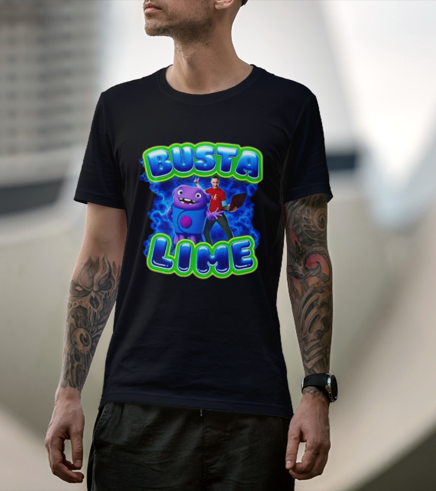 Oh Sheldon Cooper The Big Bang Theory Busta Lime Electric Blue T-Shirt