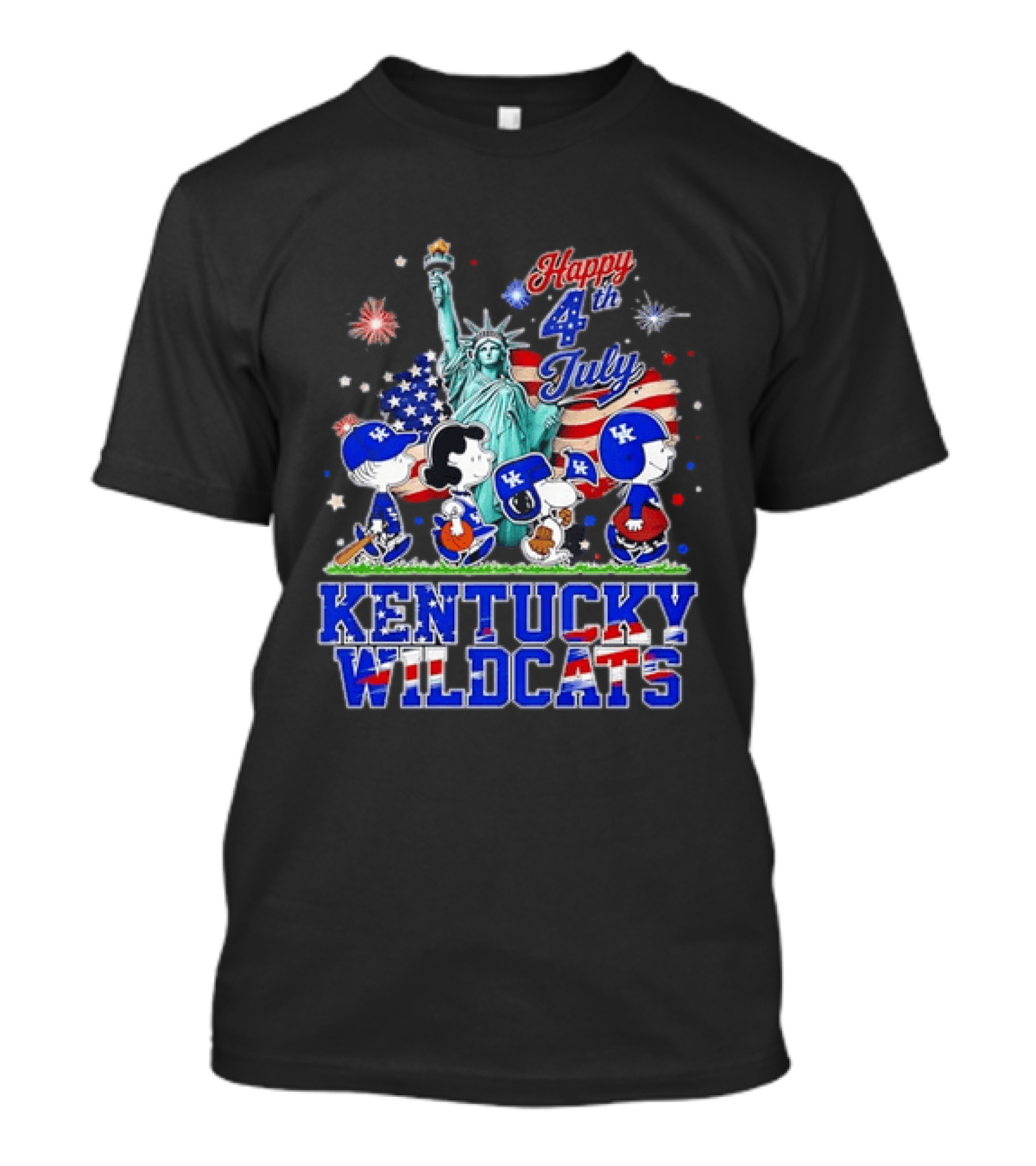 Happy 4th Of July Peanuts Kentucky Wildcats Independence Day Celebration T-Shirt