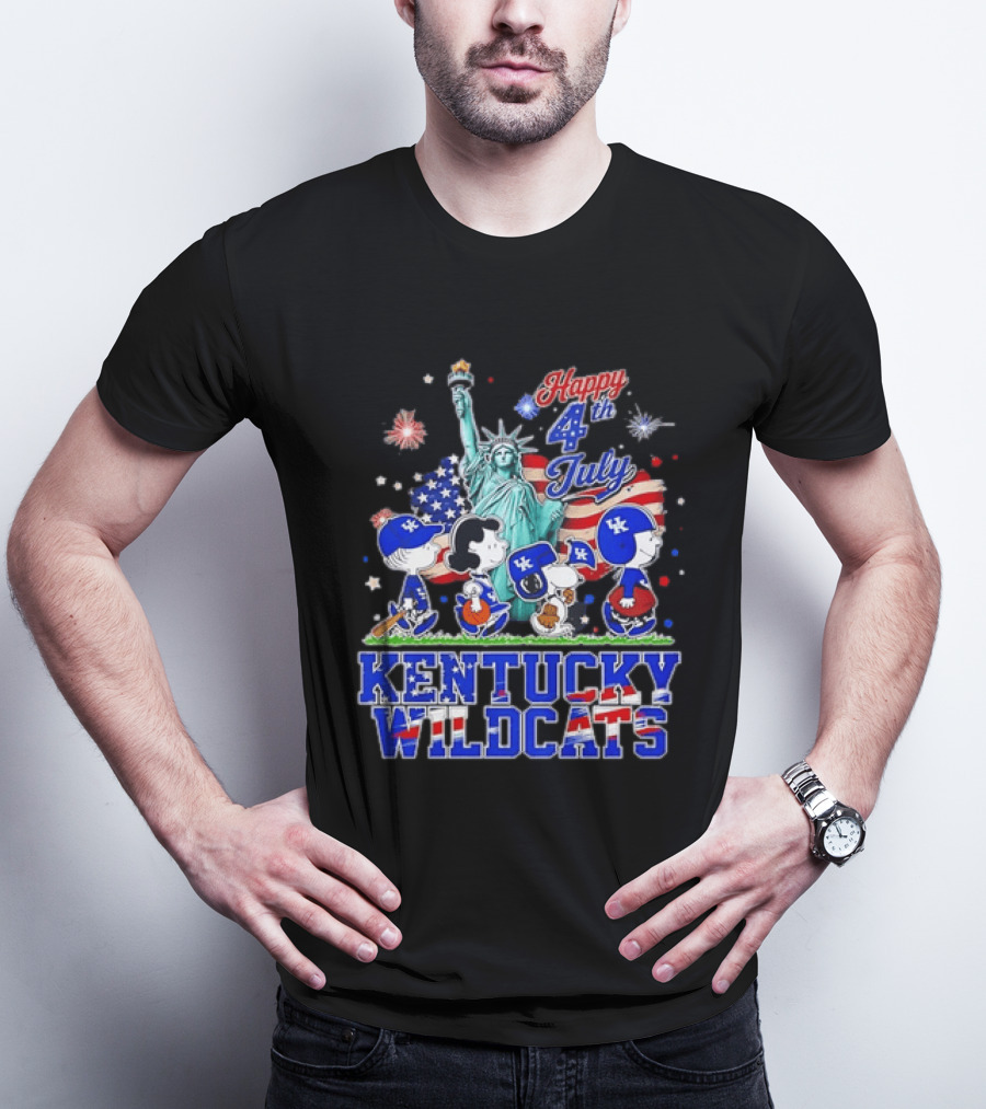 Happy 4th Of July Peanuts Kentucky Wildcats Independence Day Celebration T-Shirt