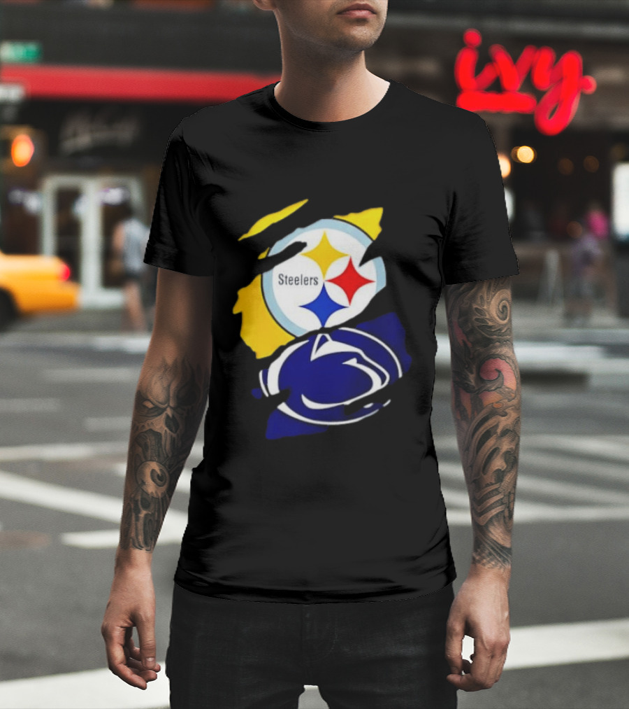 Pittsburgh Steelers Penn State Nittany Lions Team Tear T-Shirt