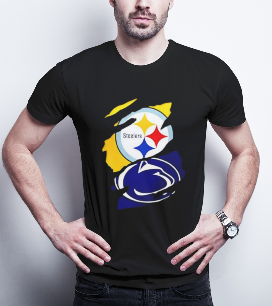 Pittsburgh Steelers Penn State Nittany Lions Team Tear T-Shirt