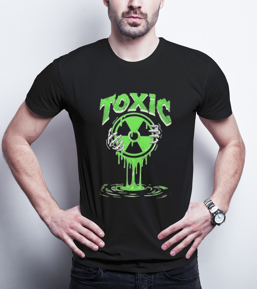 Toxic Radioactive Nuclear Hazard Slime Skeleton Hands T-Shirt
