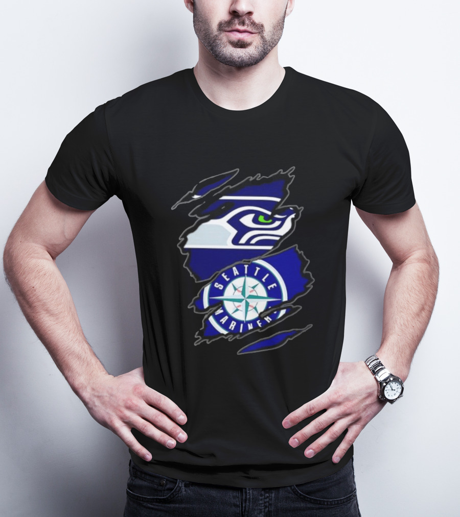 Seattle Seahawks Seattle Mariners Claw Rip T-Shirt