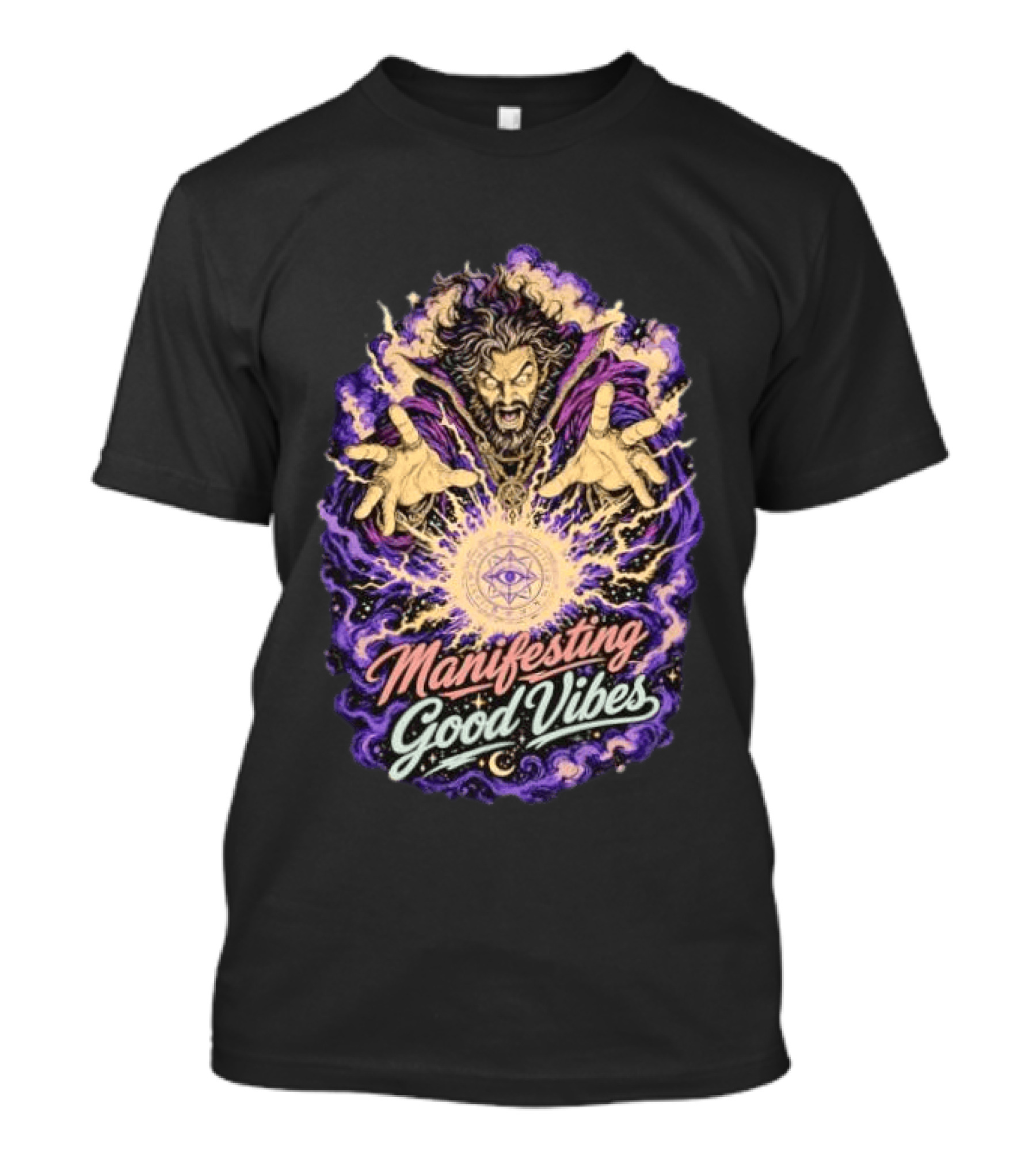 Manifesting Good Vibes Sorcerer Magic Spellcasting Ritual T-Shirt