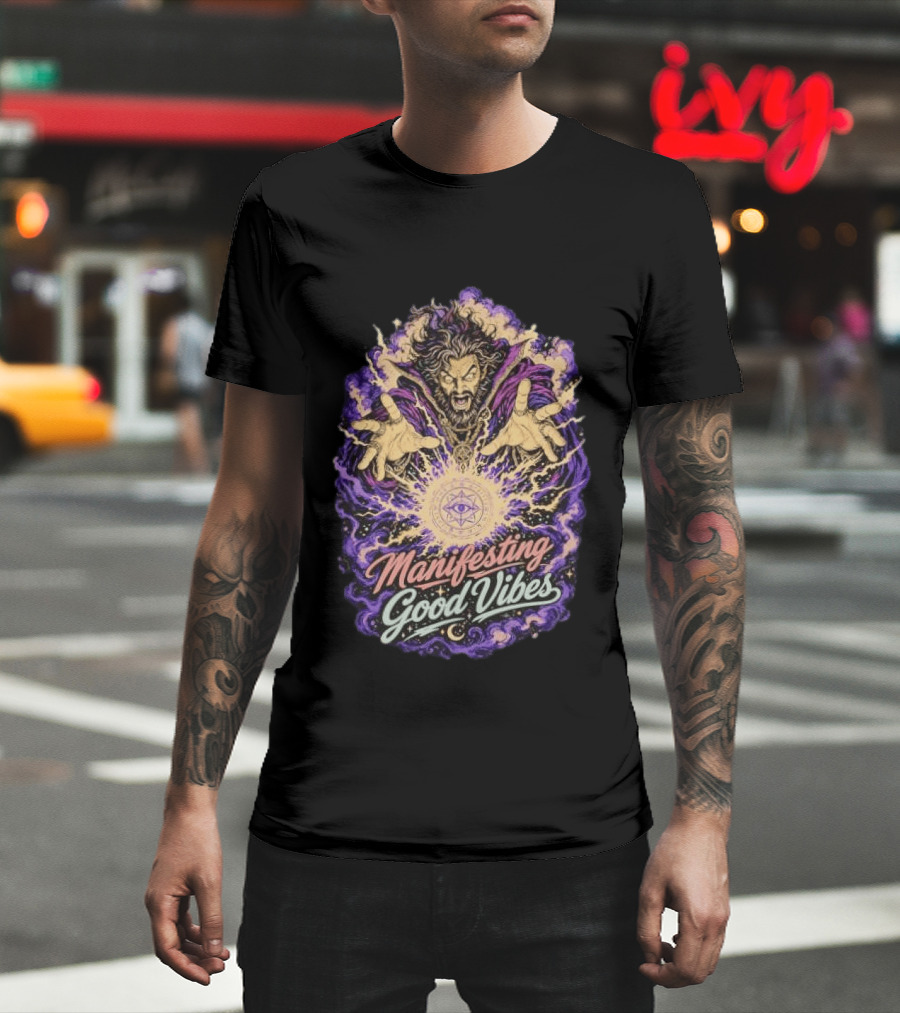 Manifesting Good Vibes Sorcerer Magic Spellcasting Ritual T-Shirt