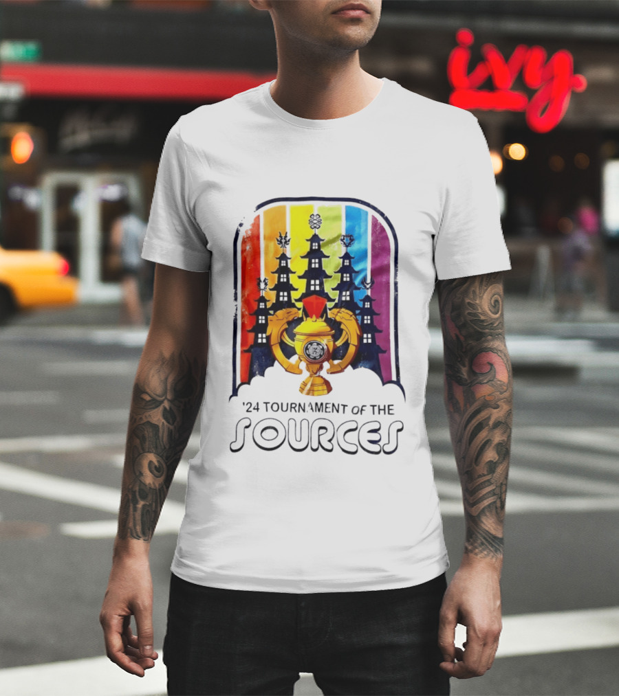 24 Tournament Of The Sources Trophy With Pagoda Silhouette And Rainbow T-Shirt
