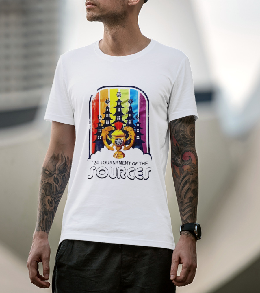 24 Tournament Of The Sources Trophy With Pagoda Silhouette And Rainbow T-Shirt