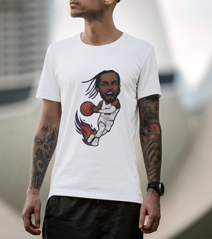 Jalen Brunson Burner New York Knicks Basketball Player Flame T-Shirt