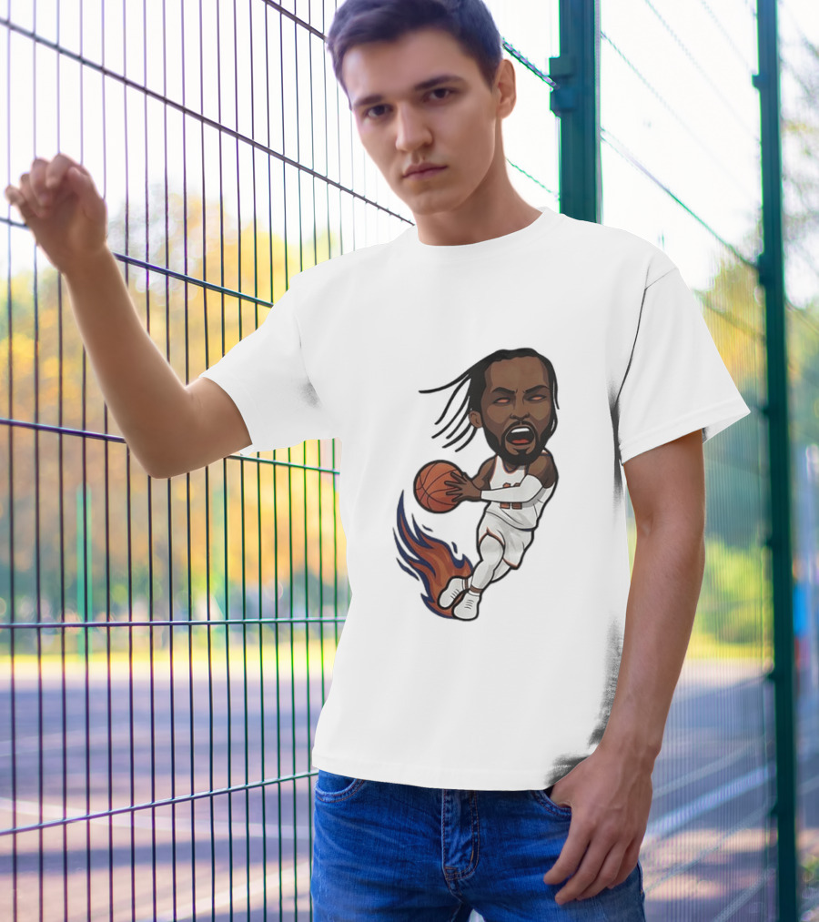Jalen Brunson Burner New York Knicks Basketball Player Flame T-Shirt