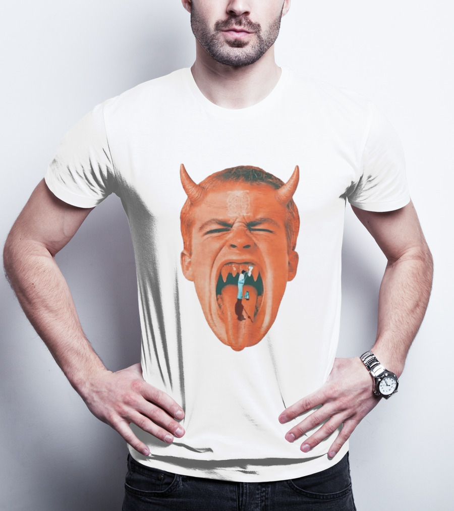 Cleaner Inside Devil Horned Head Yelling T-Shirt