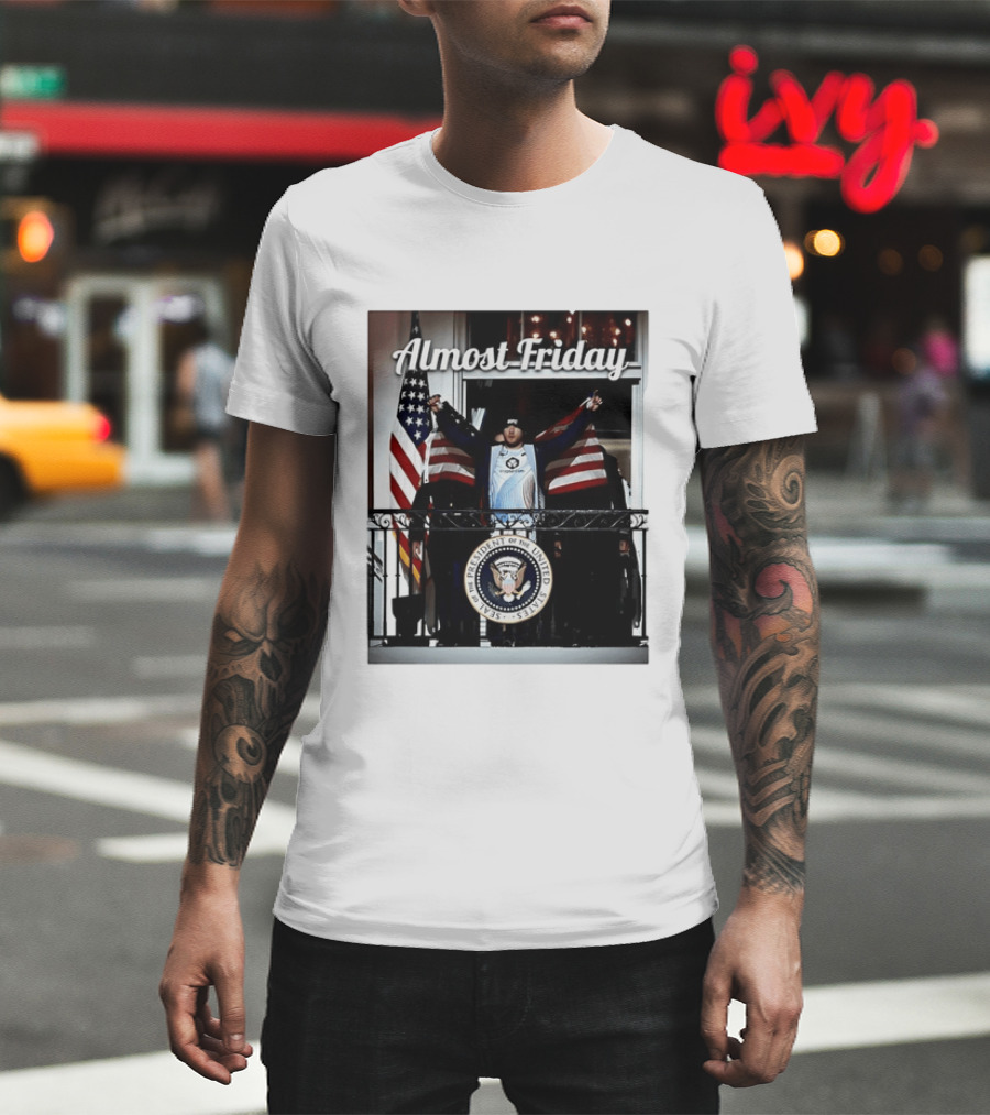 Almost Friday Justin Gaethje UFC Freedom 250 Presidential Seal American Flag T-Shirt