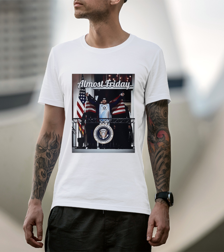 Almost Friday Justin Gaethje UFC Freedom 250 Presidential Seal American Flag T-Shirt