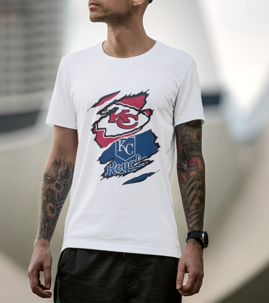 Kansas City Chiefs Royals KC Sports Crossover Beneath The Surface T-Shirt