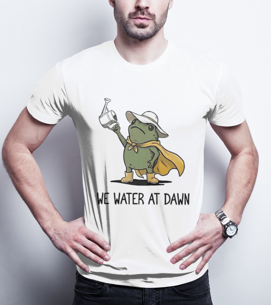 Frog We Water At Dawn Yellow Cape And Hat T-Shirt