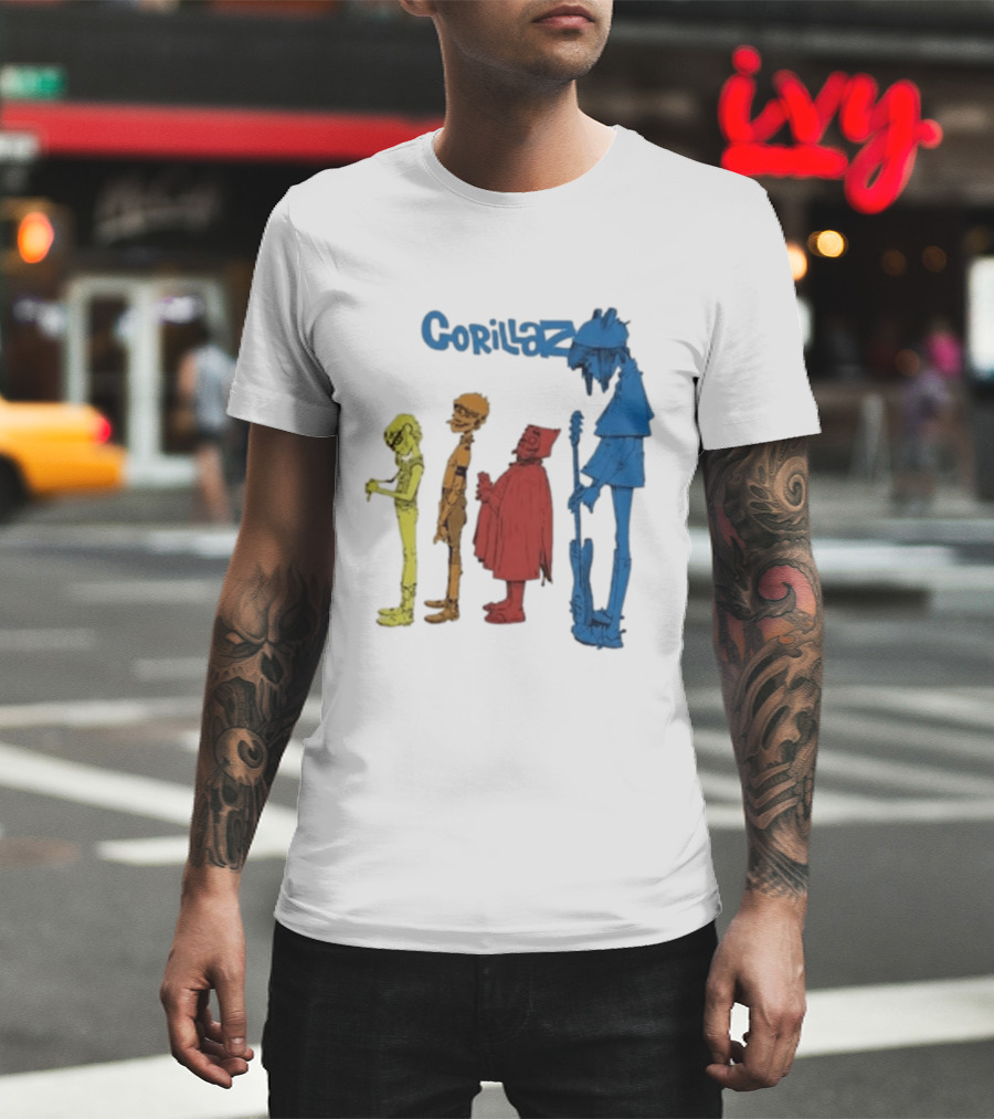 Gorillaz Concert Characters Art Tottenham Stadium Event T-Shirt