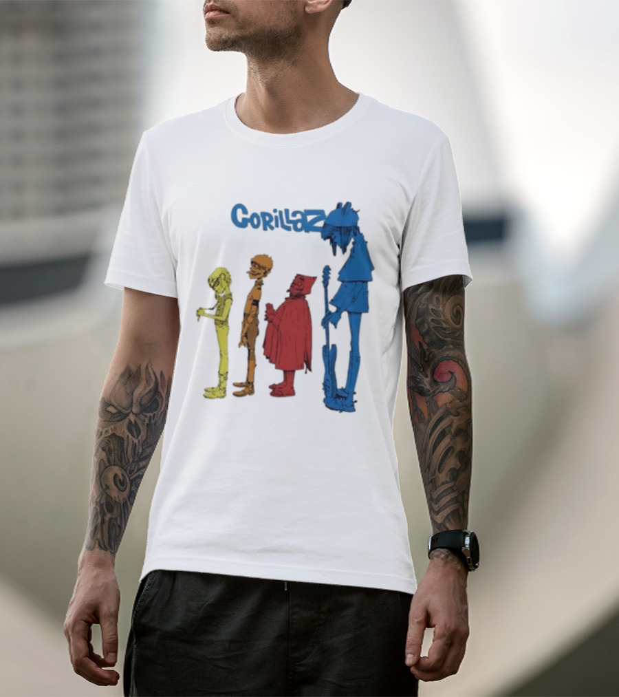 Gorillaz Concert Characters Art Tottenham Stadium Event T-Shirt
