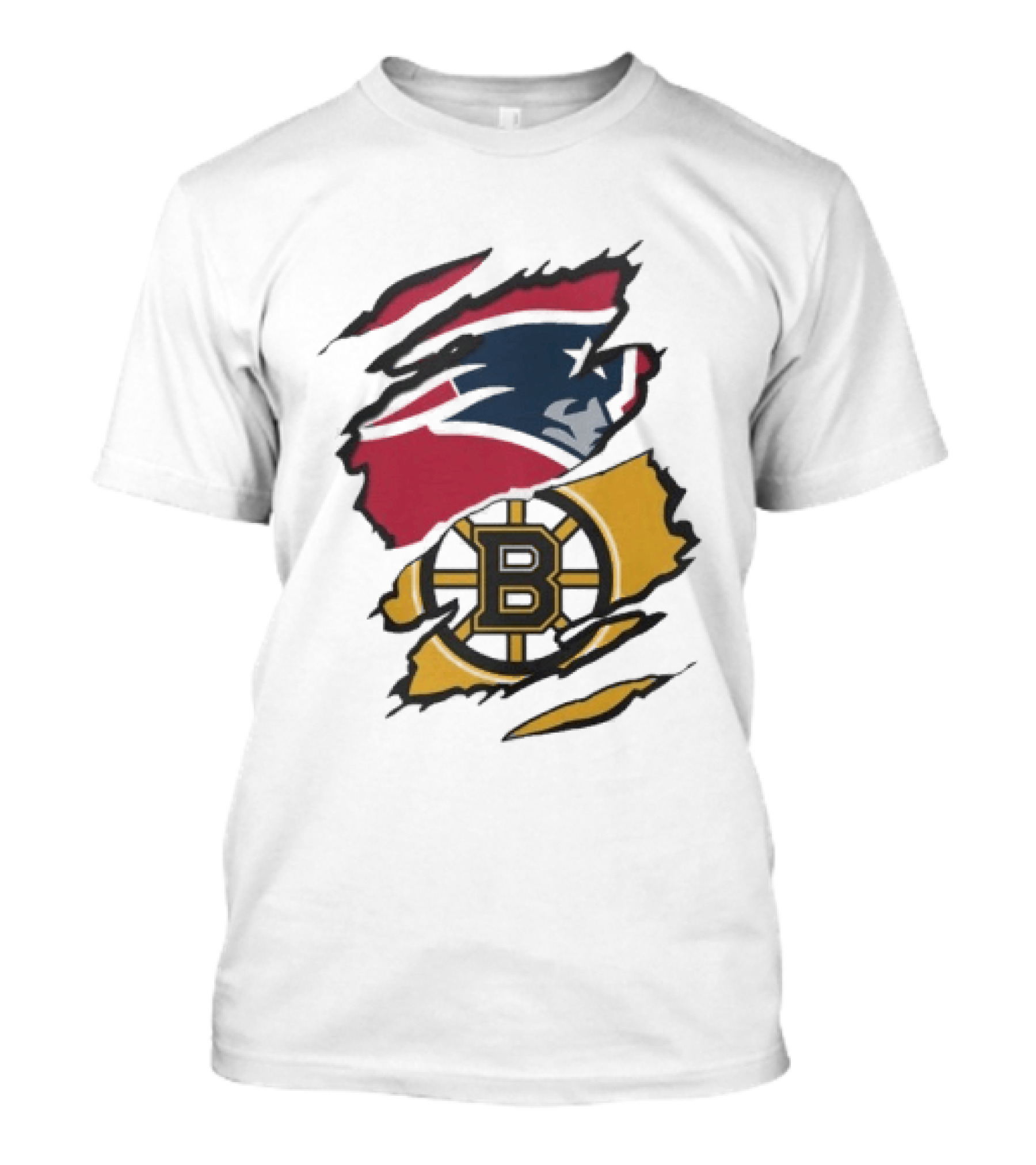 New England Patriots Boston Bruins Beneath The Surface Team Crossover Heritage T-Shirt