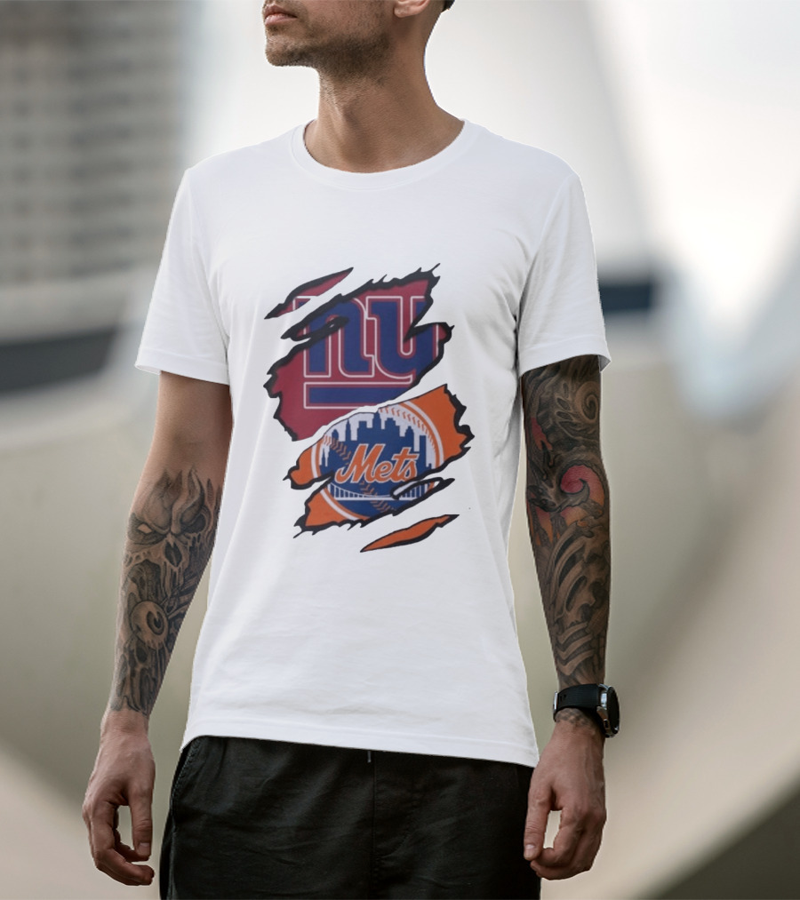 New York Giants NY Mets Beneath The Surface Fan T-Shirt