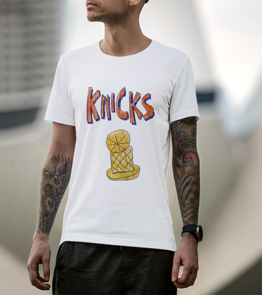 Knicks Hand Drawn NBA Champions Trophy T-Shirt