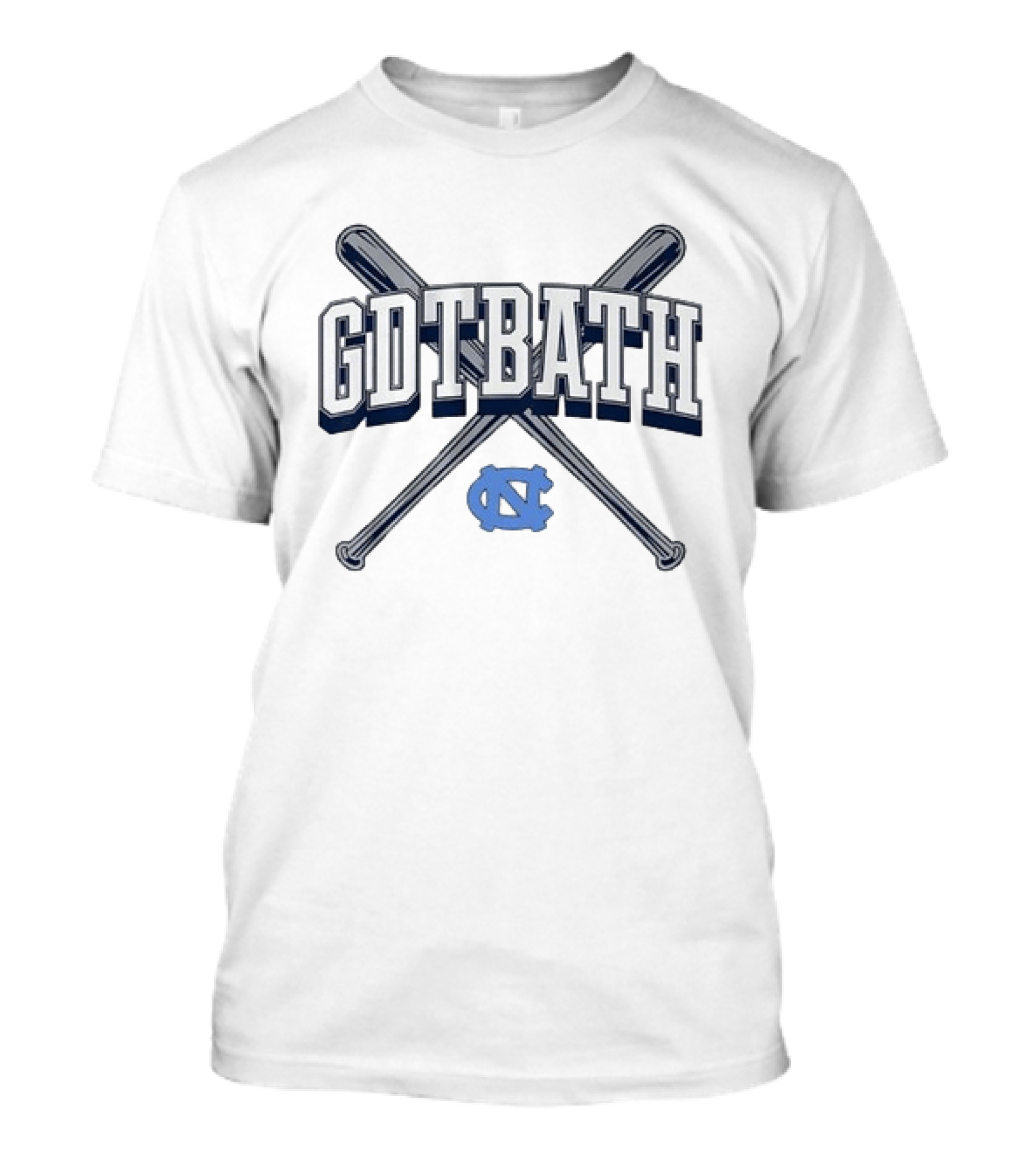 North Carolina Tar Heels GDTBATH UNC Baseball Crossed Bats T-Shirt