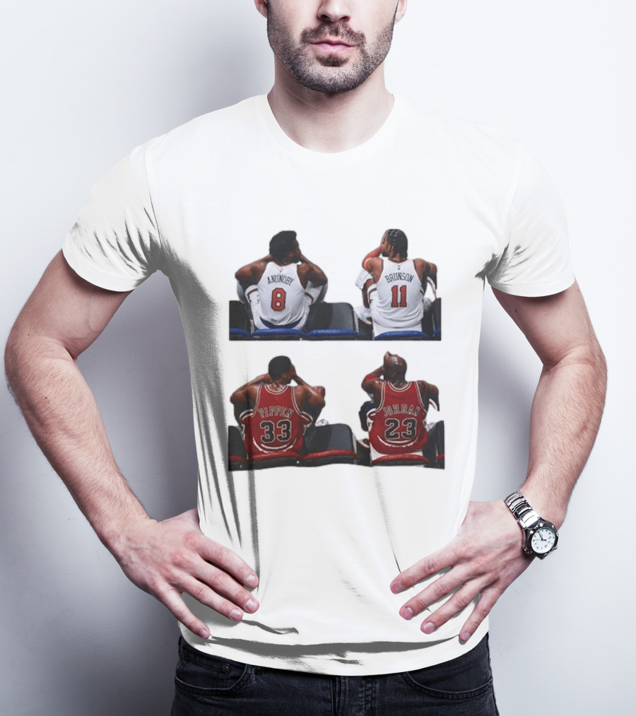 OG Anunoby Jalen Brunson Knicks Scottie Pippen Michael Jordan Bulls Legends 23 33 11 8 T-Shirt
