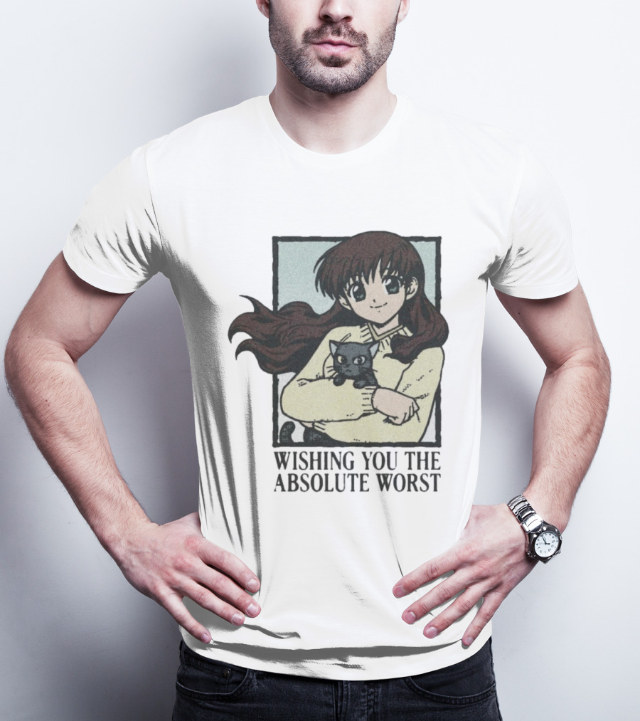 Wishing You The Absolute Worst Anime Girl Cat Scene T-Shirt