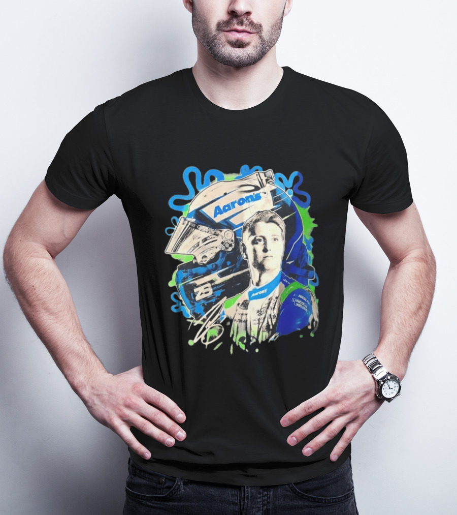 Aaron's NASCAR Lincoln Welder Ford 23 Driver Portrait Helmet Racing T-Shirt