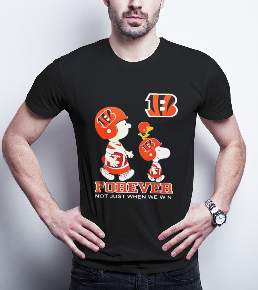 Cincinnati Bengals Forever Charlie Brown Snoopy Not Just When We Win T-Shirt