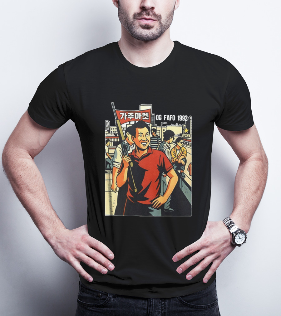 LA Riots 1992 Roof Korean Veterans Og Fafo T-Shirt