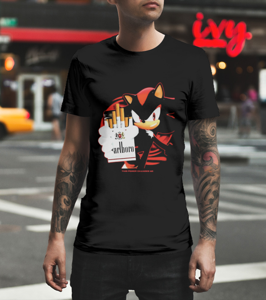 Shadow The Hedgehog Marlboro Cigarettes This Power Changes Me T-Shirt
