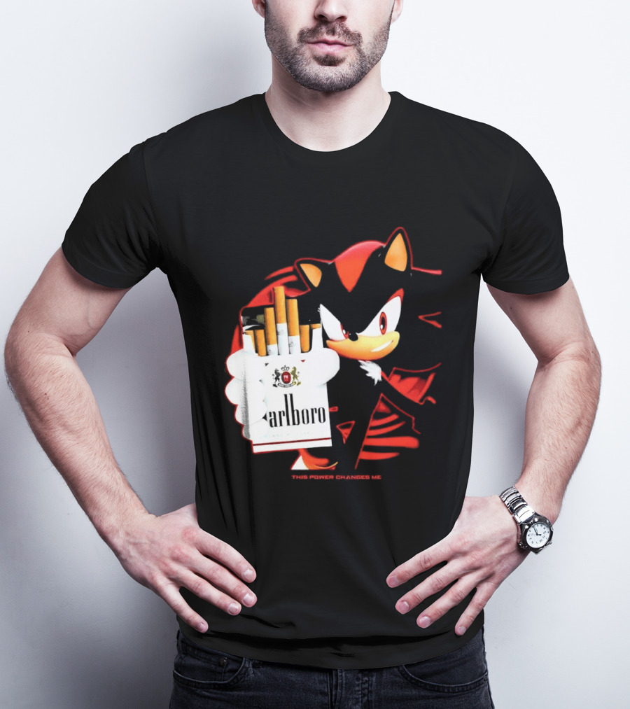 Shadow The Hedgehog Marlboro Cigarettes This Power Changes Me T-Shirt