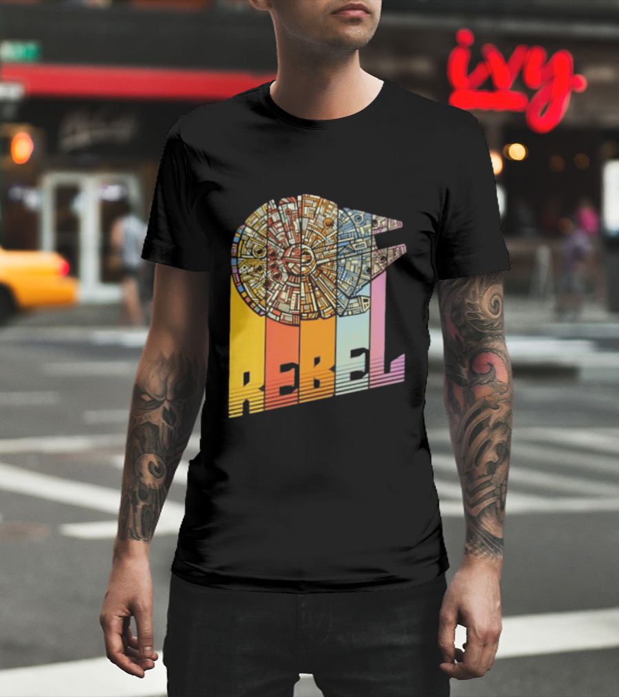 Millennium Falcon REBEL Star Wars Spaceship Movie T-Shirt
