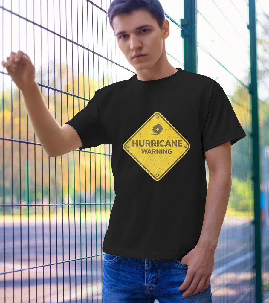 Hurricane Warning Alert Hazard Sign Weather Disaster Caution T-Shirt