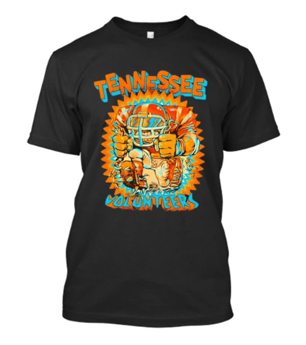 Tennessee Volunteers Football Player Breaking Chains Dynamic Orange Blue T-Shirt