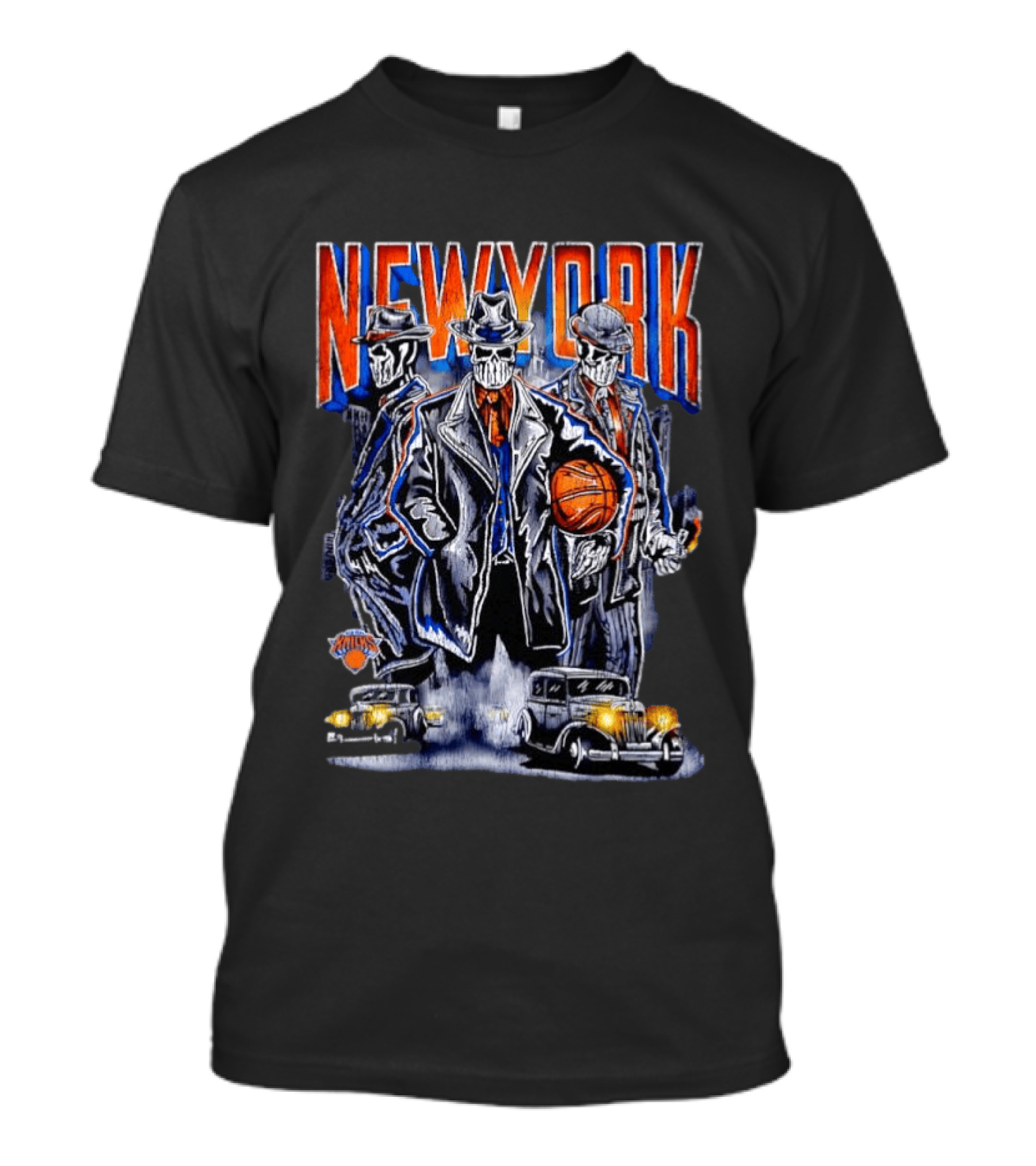 New York Gangster Skeletons Knicks Basketball Mobster T-Shirt