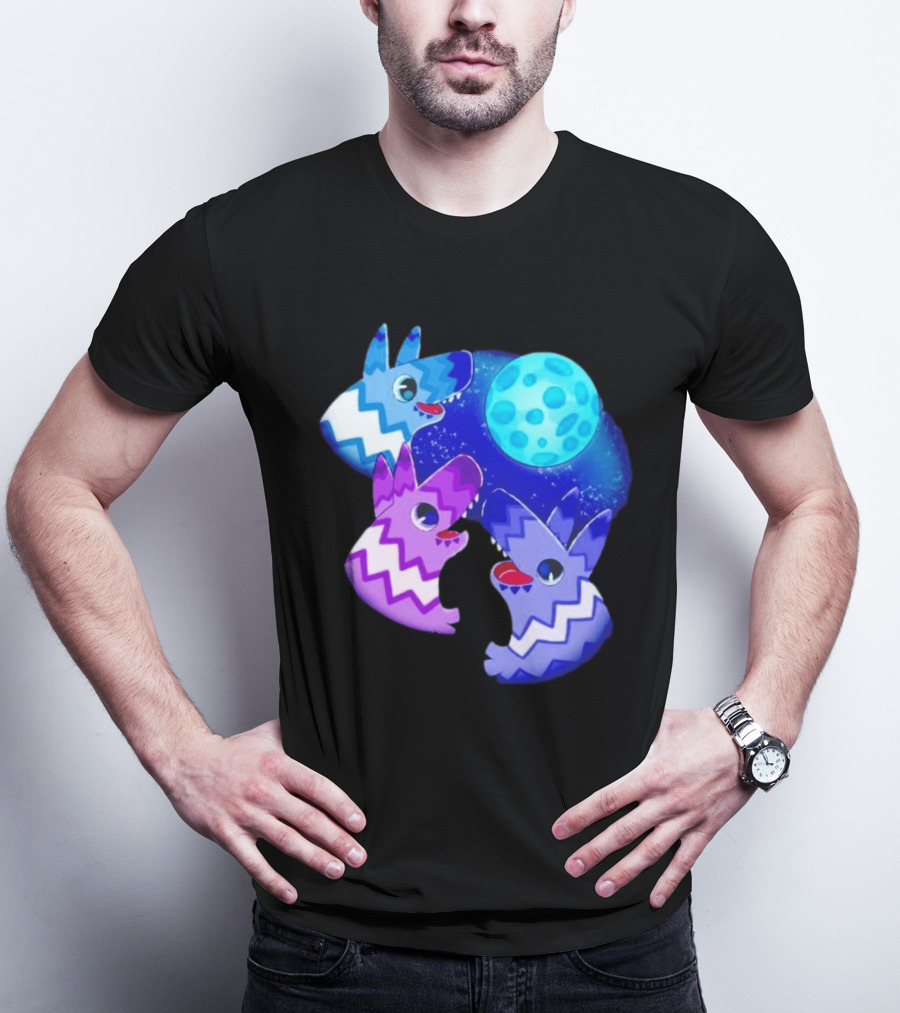 Pinata Dogs Howling At The Moon Blue Zigzag T-Shirt