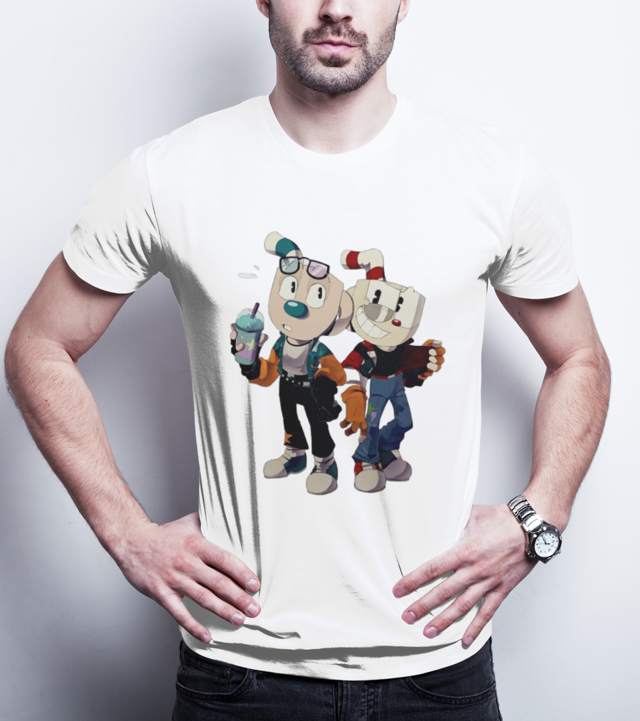 Cuphead And Man Cool Style Characters From Cuphead Video Game T-Shirt