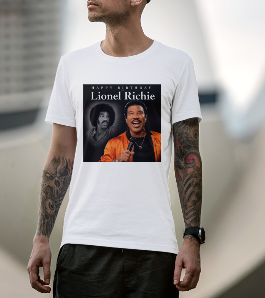 Happy Birthday Lionel Richie Vintage And Modern Singing Celebration T-Shirt
