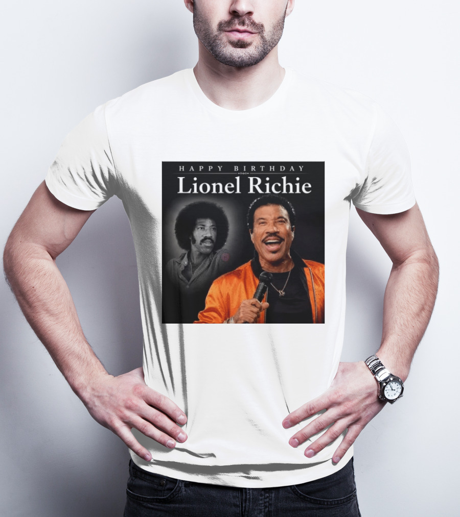 Happy Birthday Lionel Richie Vintage And Modern Singing Celebration T-Shirt