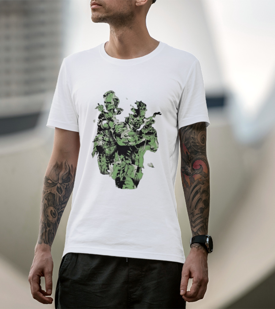 Naked Snake And The Boss Metal Solid 3 Snake Eater Iconic Duo Camouflage T-Shirt