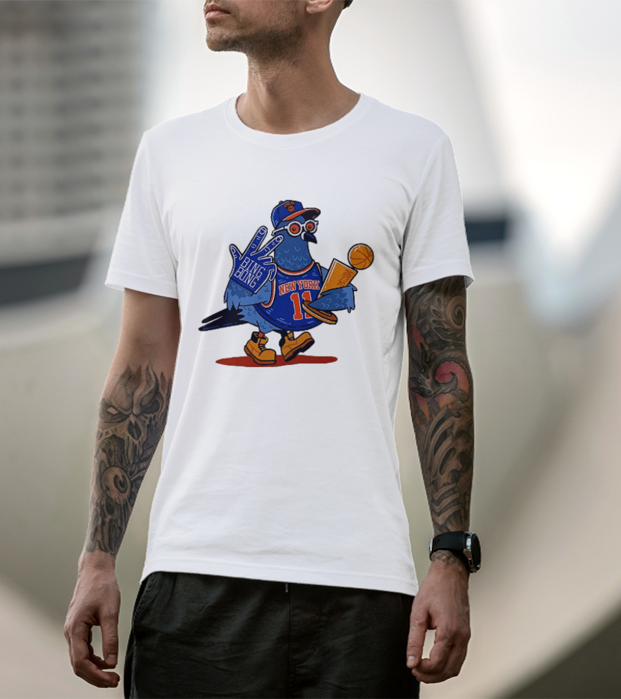 New York Knicks NBA Pigeon Bing Bong 26 73 70 Trophy T-Shirt