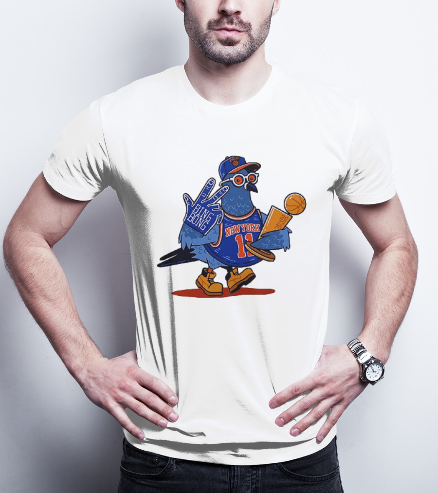 New York Knicks NBA Pigeon Bing Bong 26 73 70 Trophy T-Shirt