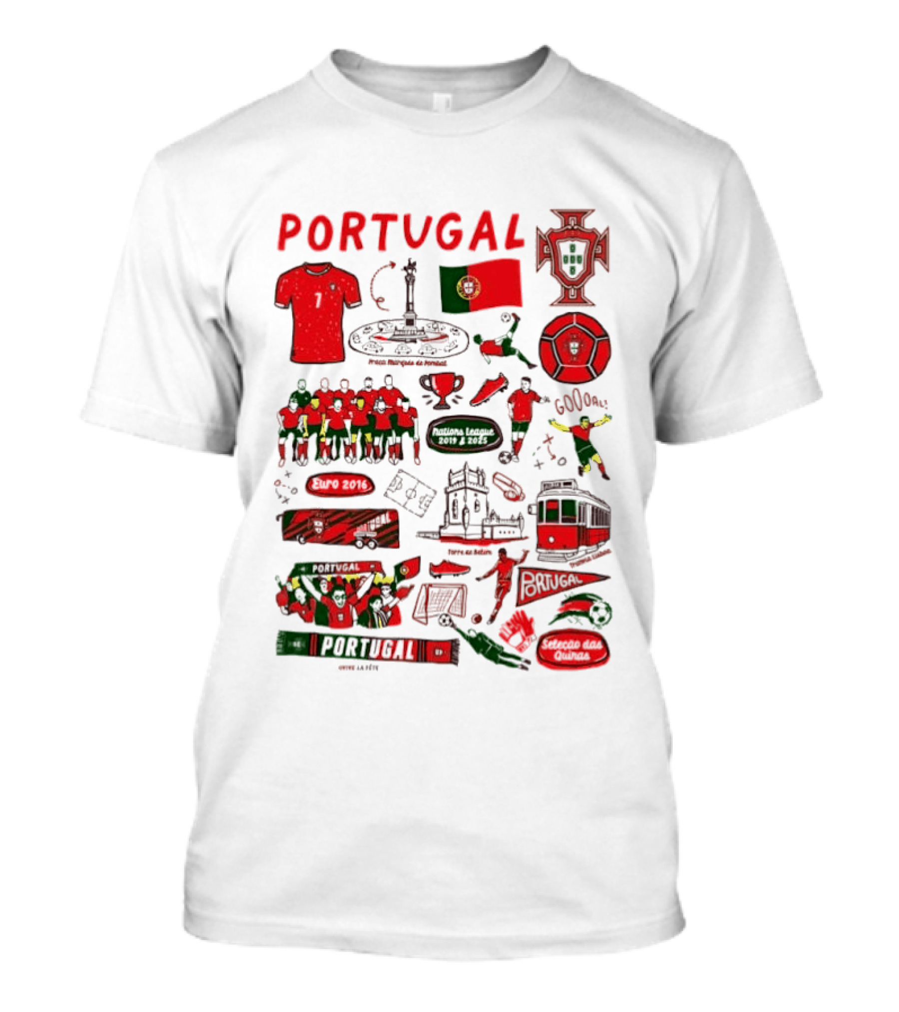 Portugal Football Team Seleção Das Quinas Euro 2016 Nations League Crest T-Shirt